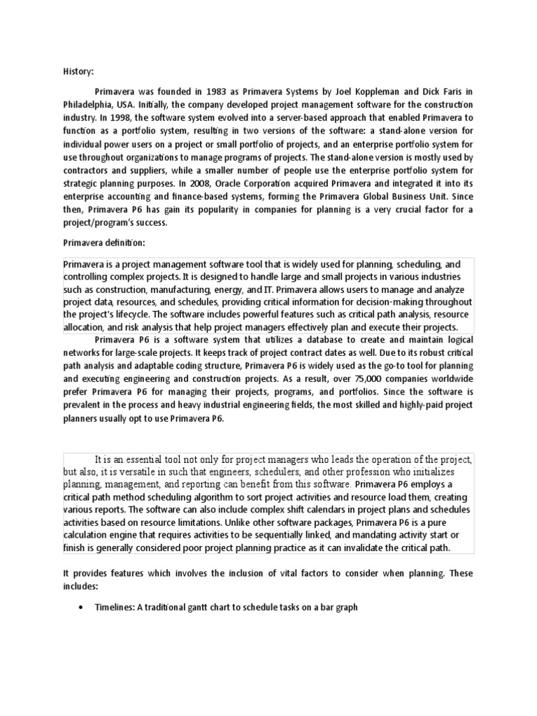 Primavera | PDF | Project Management | Computing