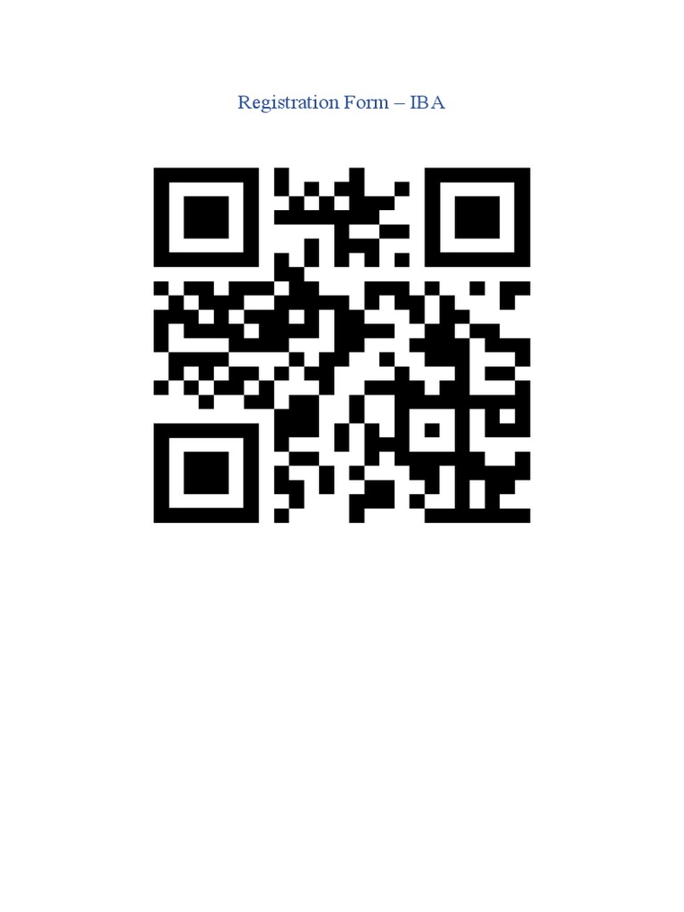 Registration Form QR Code - IBA | PDF