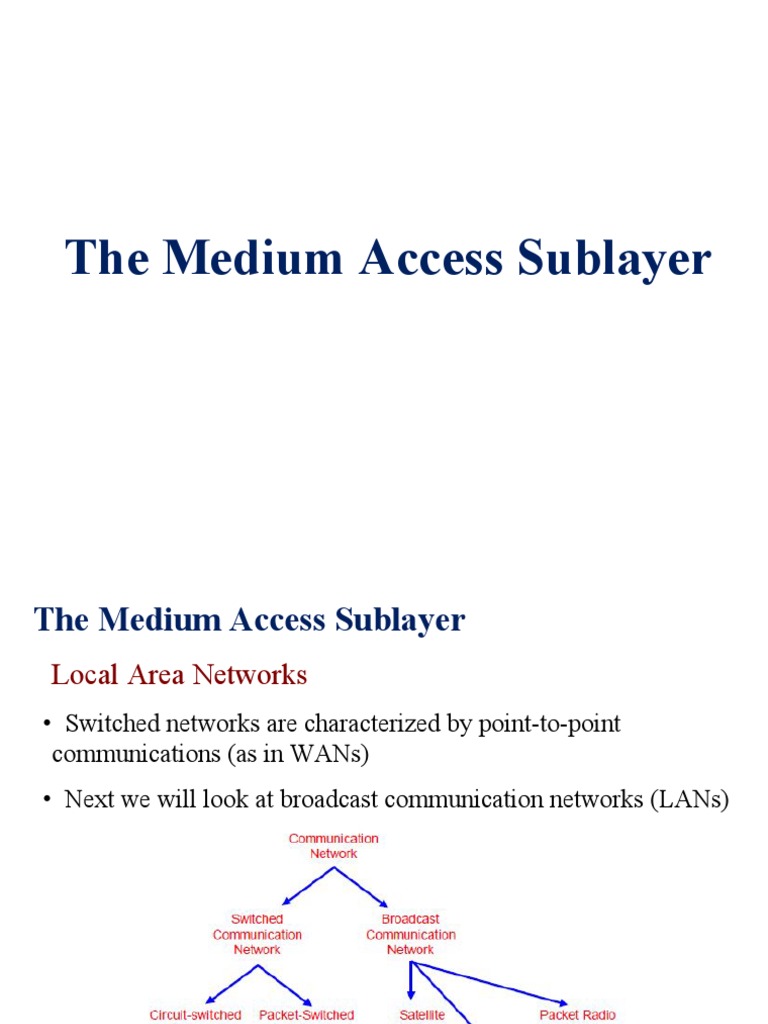 The Medium Access Sublayer | PDF | Channel Access Method | Computer Network