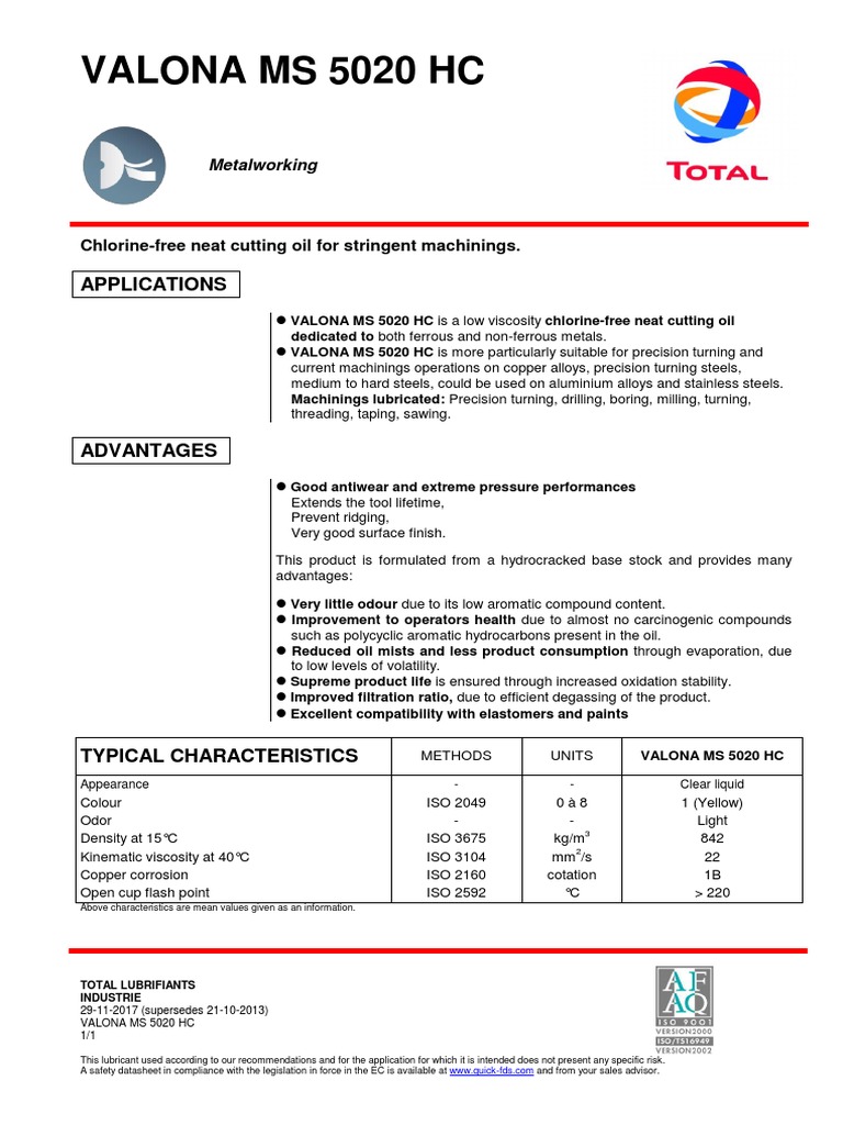 Neat Cutting Oil (Valona) | PDF | Steel | Stainless Steel
