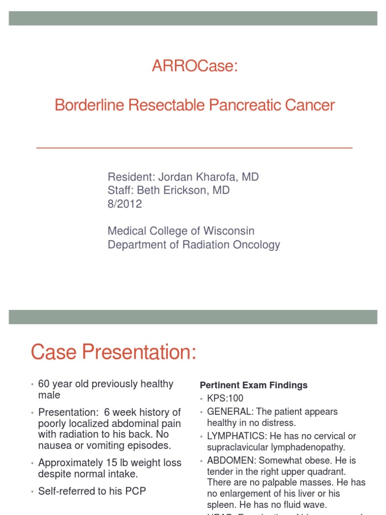 ARROcase Borderline Resectable Pancreas JordanKharofa | PDF ...