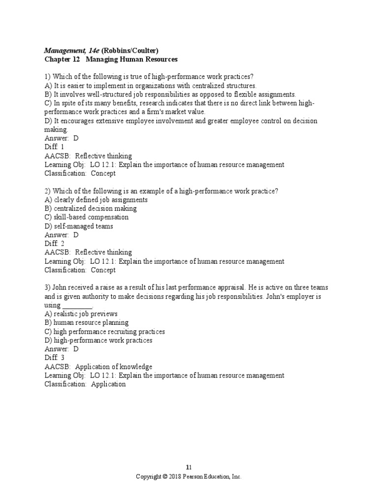 Chapter 12 Managing Human Resources | PDF | Human Resource Management ...