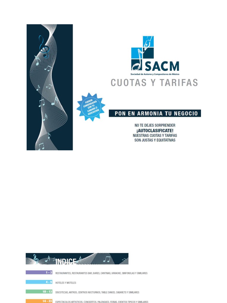 Tarifario SACM 2017 | PDF