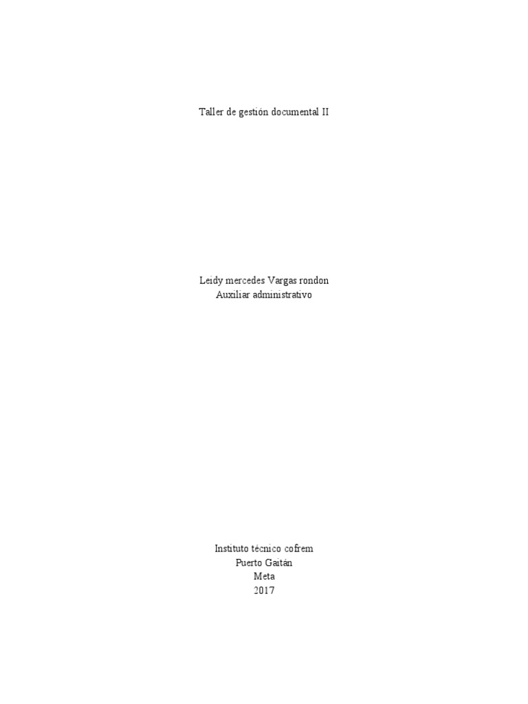 Taller de Gestion Documental II | PDF | Archivo de computadora | Documento