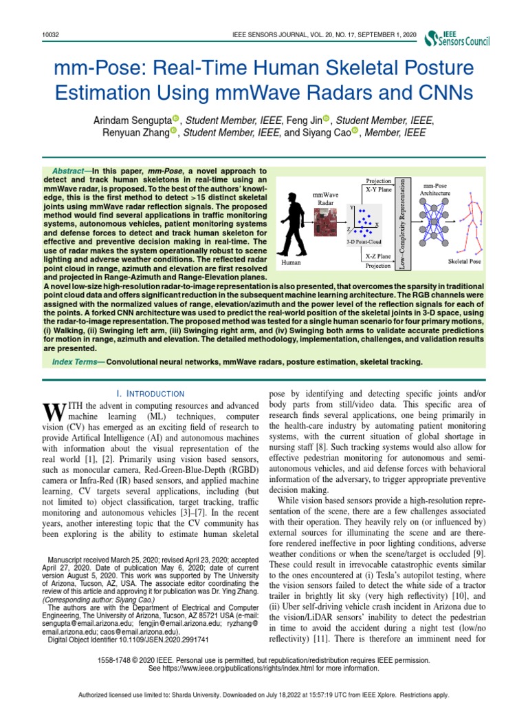 Mm Pose Real Time Human Skeletal Posture Estimation Using Mmwave Radars