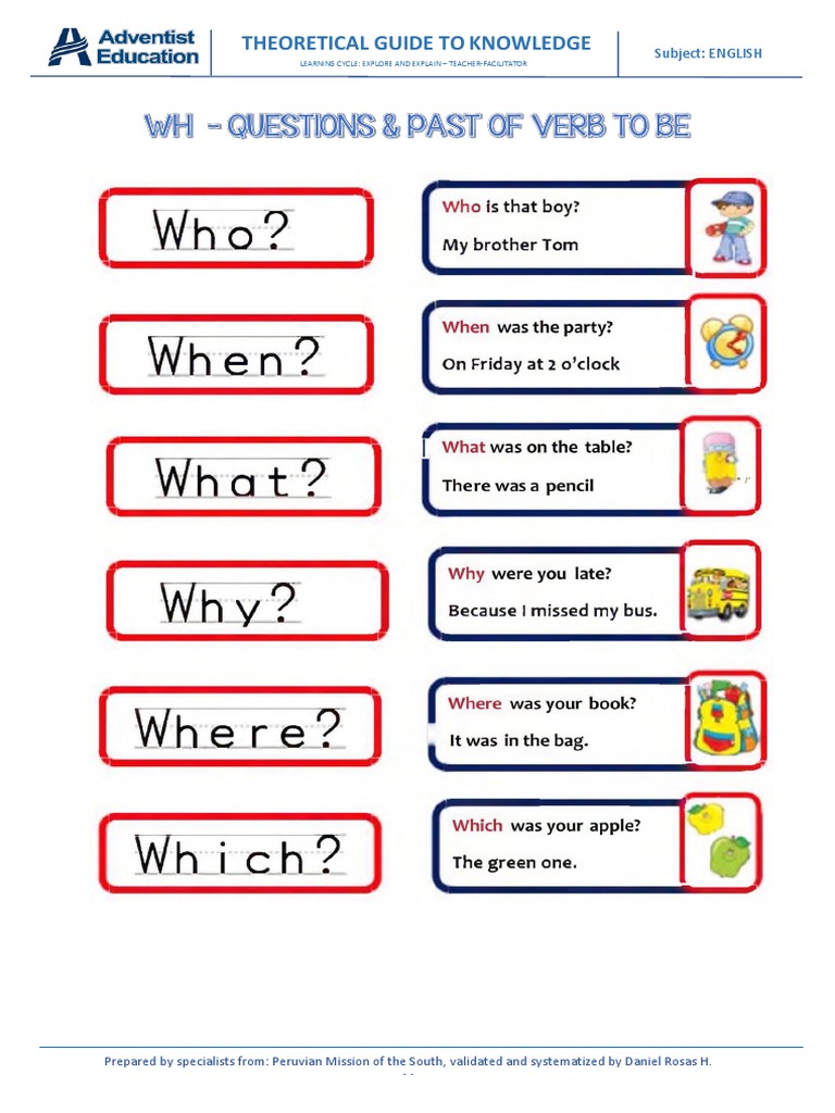 WH Questions - Past Verb To Be | PDF | Science & Mathematics