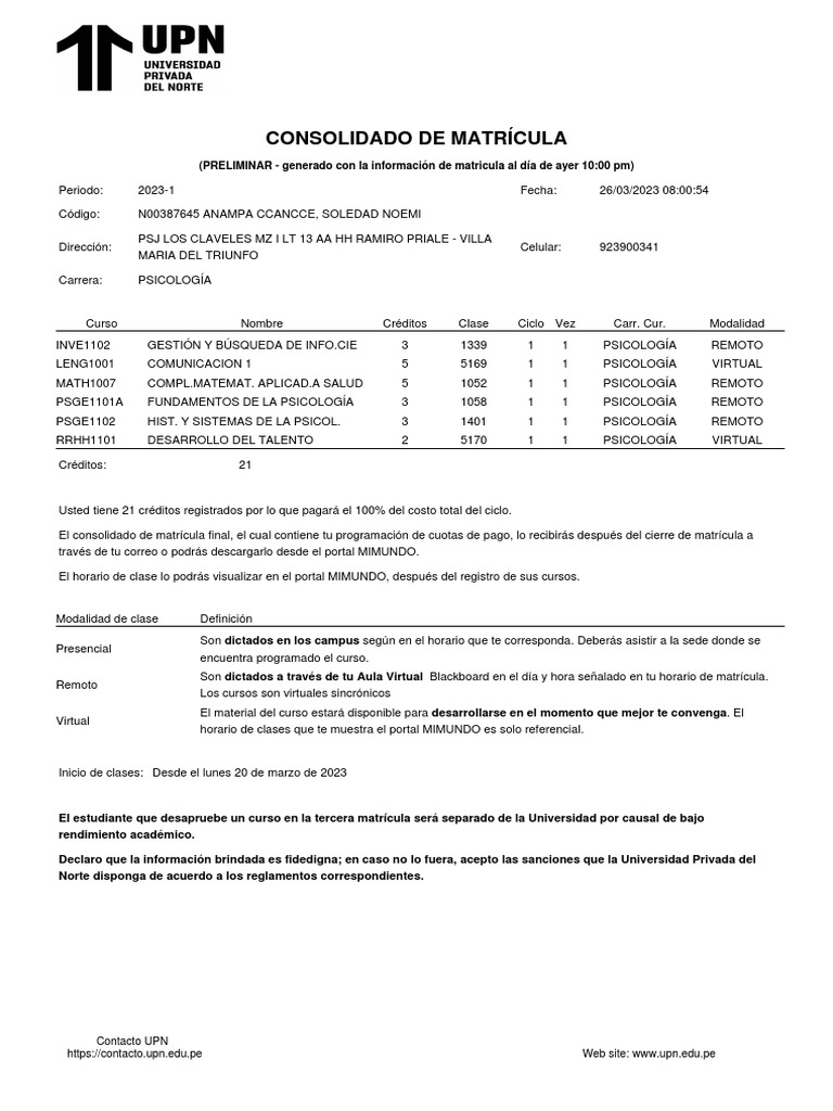 Consolidado de Matrícula | PDF | Disciplinas | Regulación