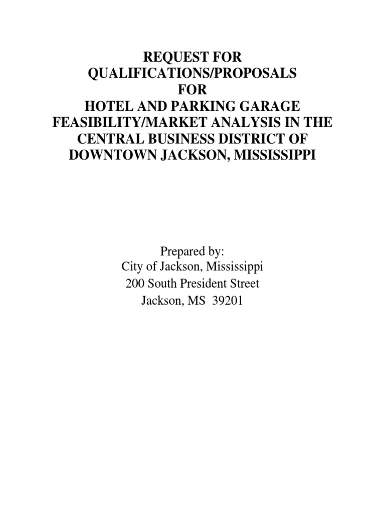 Hotel and Parking Garage Study RFP | PDF | Parking | Request For Proposal