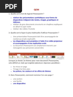 QCM - Microsoft Word - Excel - PowerPoint | PDF | Microsoft Word | Microsoft Excel
