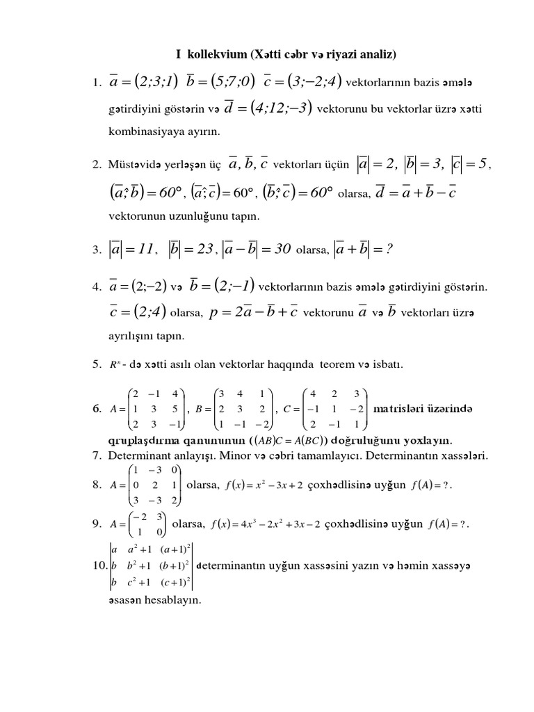 Xetti Cebr Ve Riyazi Analiz | PDF