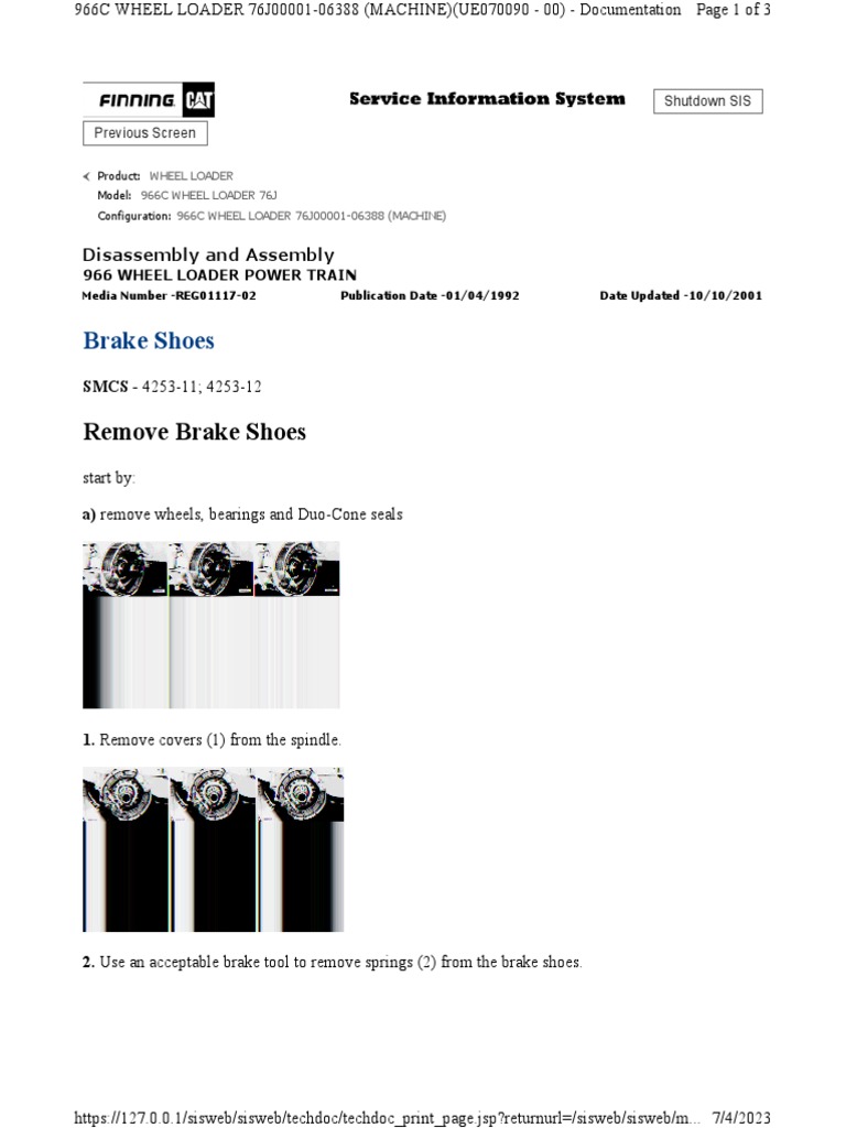 Brake Shoes 966c | PDF