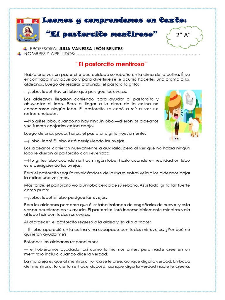 El Pastorcito Mentiroso Pdf