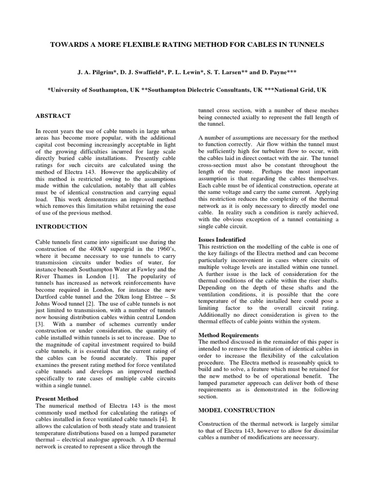 01 - Towards A More Flexible Rating Method For Cables in Tunnels ...