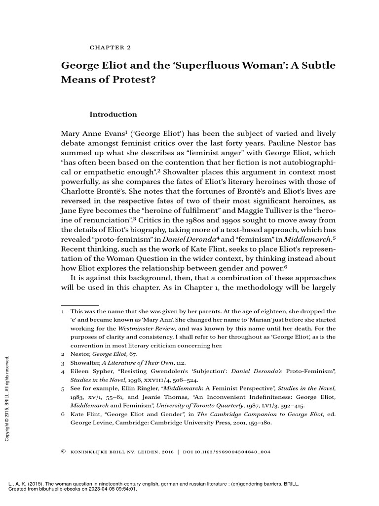 AMBROSE, Kathryn - George Eliot and The Superfluous Woman | PDF | George Eliot | The Mill On The ...