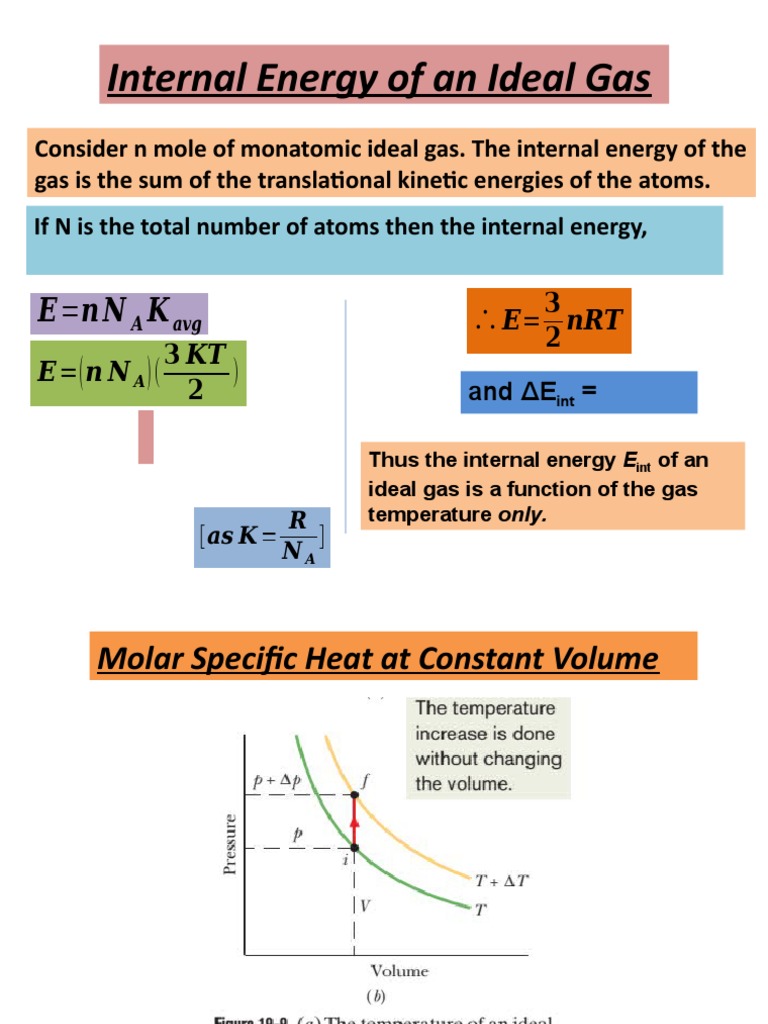 Internal Energy of An Ideal Gas | PDF | Gases | Heat