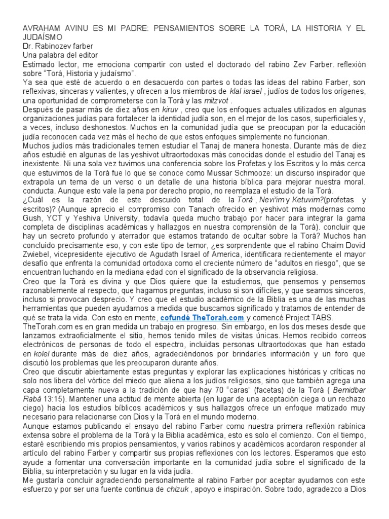 Avraham Avinu Es Mi Padre | PDF | Galaxia | Tora