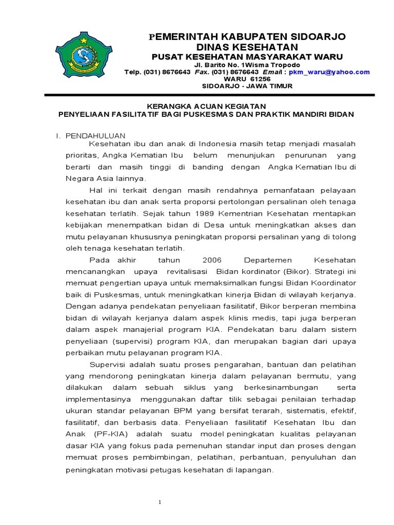 KAK Penyeliaan Fasilitatif Bagi PKM Dan PMB 2022 | PDF