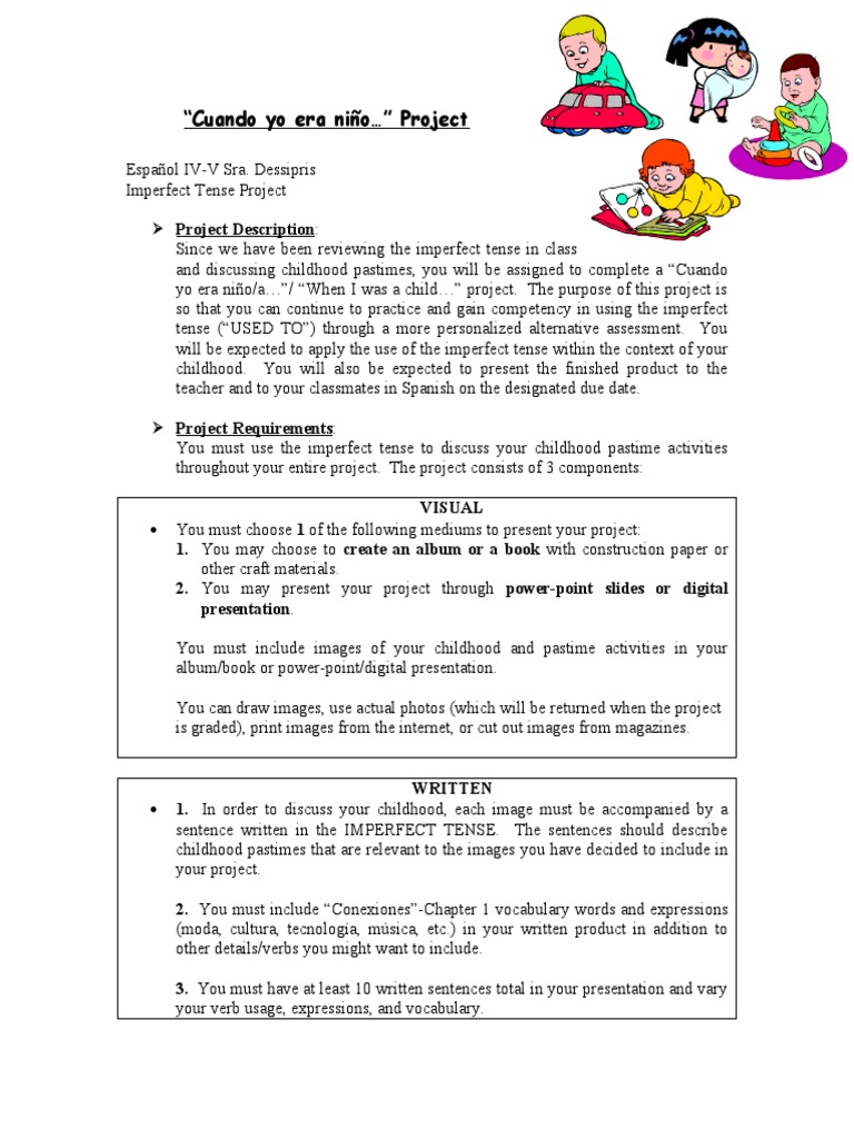 Childhood-Imperfect Tense Project | PDF | Human Communication ...