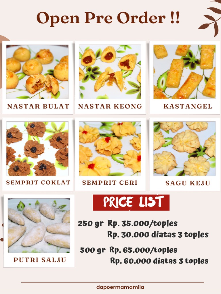 Coklat Simple Abstrak Menu Toko Roti | PDF