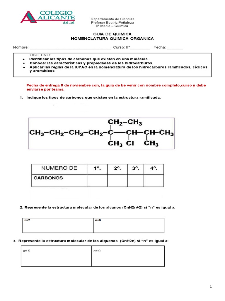 Guia de Quimica Nomenclatura Quimica Organica | PDF | Alcano | Hidrocarburos