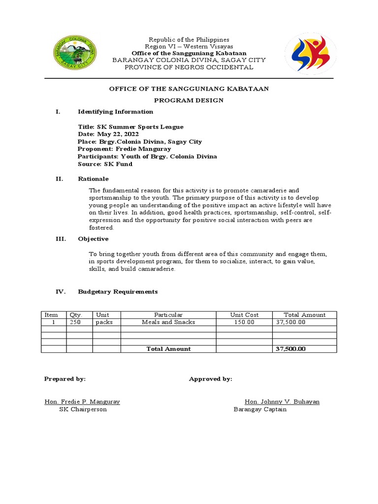 SK Summer League Project Proposal | PDF