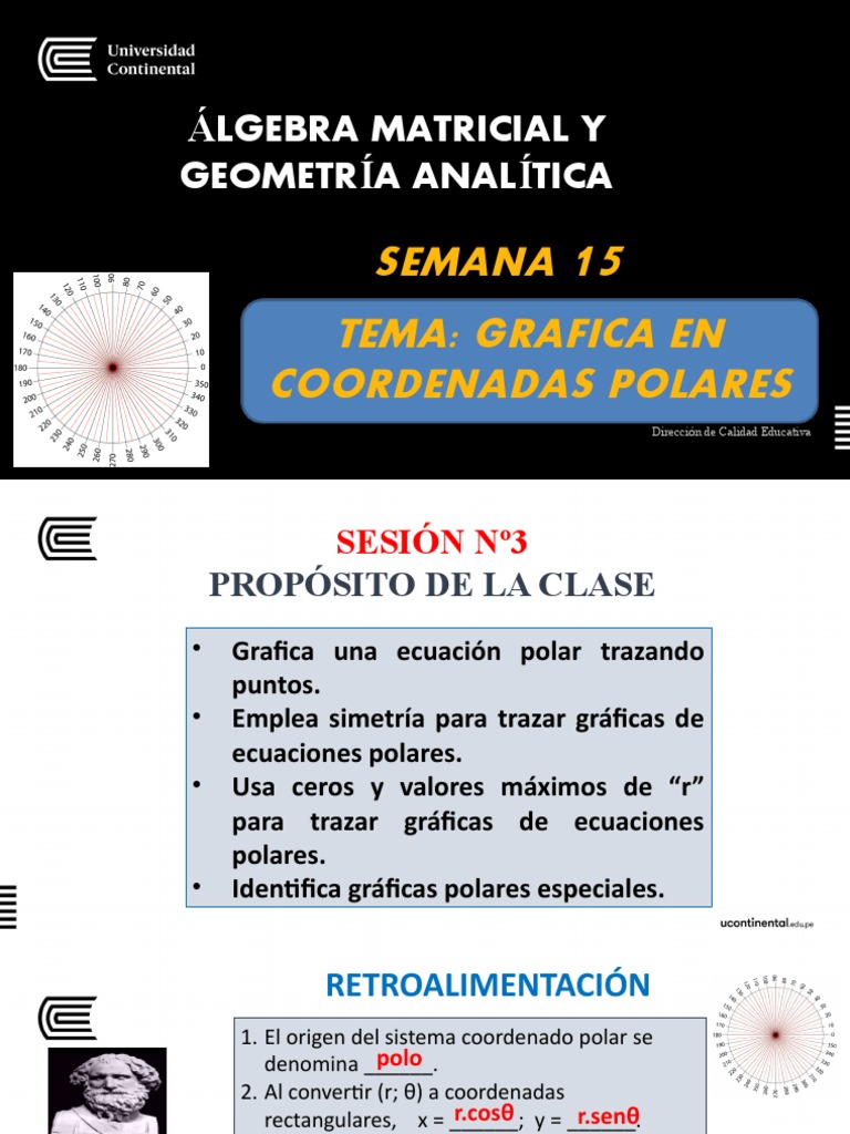 Lgebra Matricial Y Á Geometr A Anal Tica Í Í: Semana Tema: Grafica en Coordenadas Polares | PDF ...