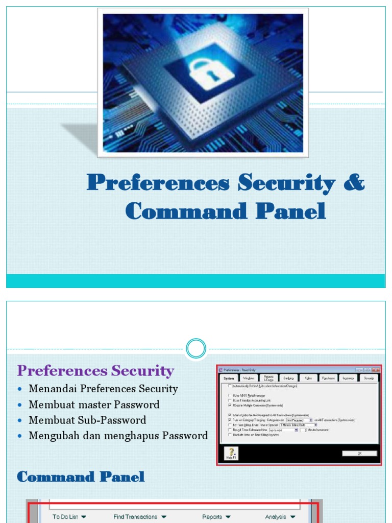 Preferences - Security Command Pannel Update | PDF