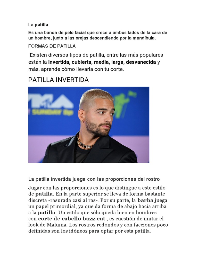 Tipos de Patillas para Hombres | PDF | Barba | Pelo