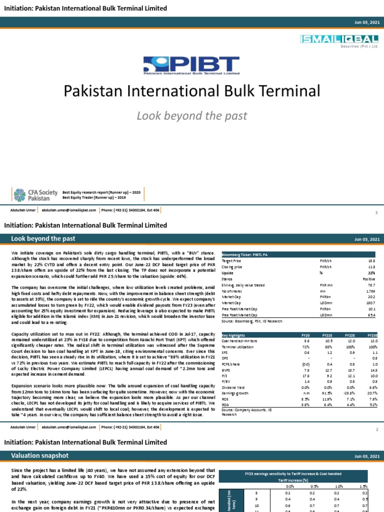 Company Detailed Report - Pakistan International Bulk Terminal Limited ...