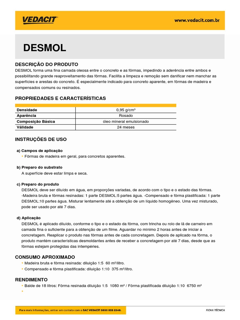 Ficha Técnica DESMOL | PDF