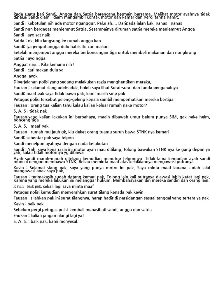 Remaja Kena Razia Saat Bonceng Tiga | PDF