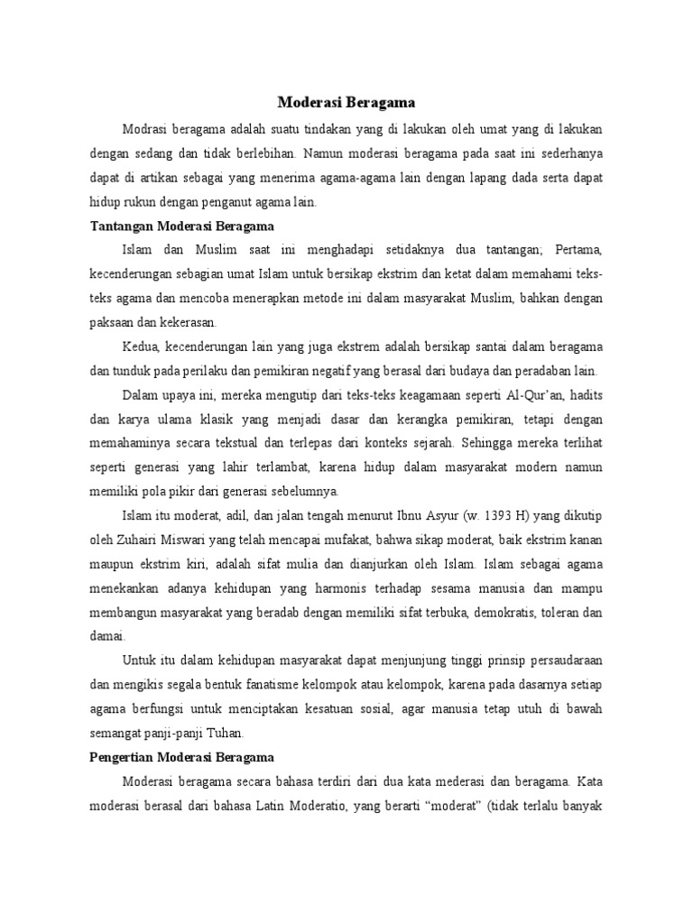 Moderasi Beragama | PDF