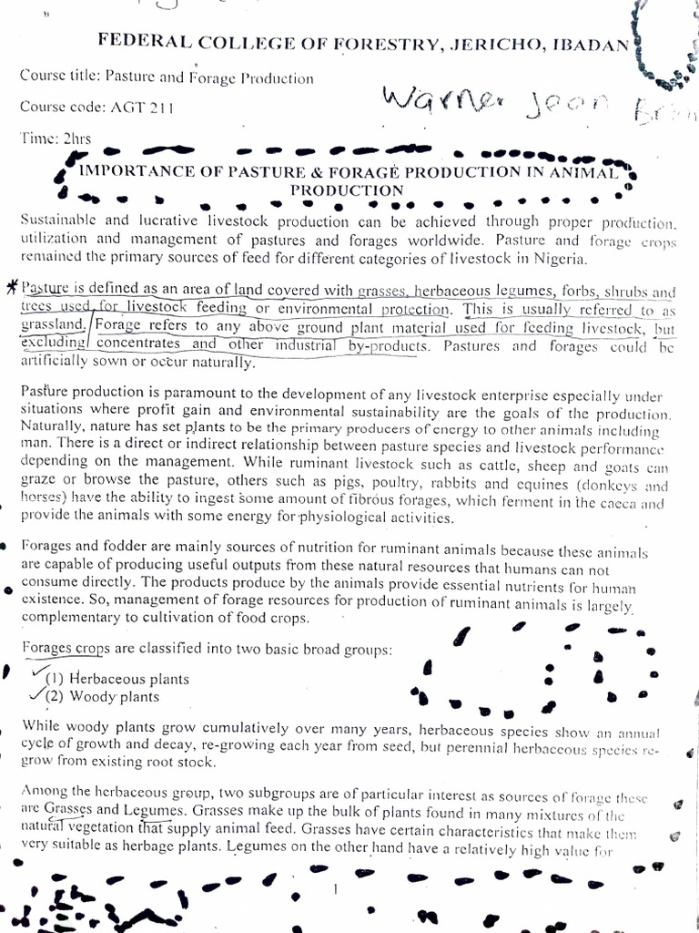 AGT 211 Handout | PDF