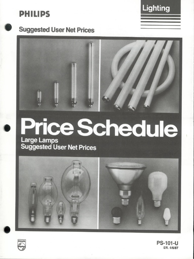 Philips Price Schedule Large Lamps Net 4-87 | PDF