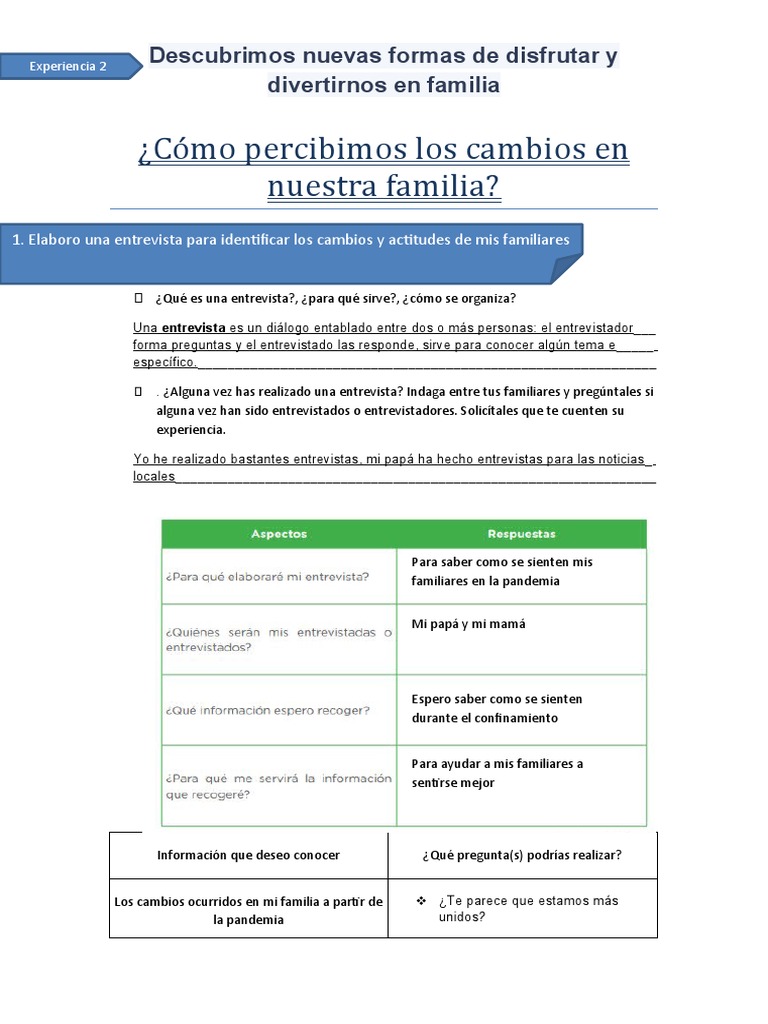 Cambios y vínculos en la familia | PDF | Sicología