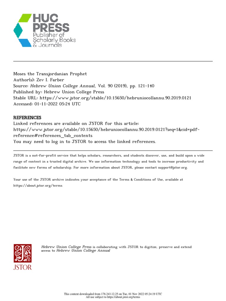 Moses: Transjordanian Legacy | PDF | Moses | The Exodus