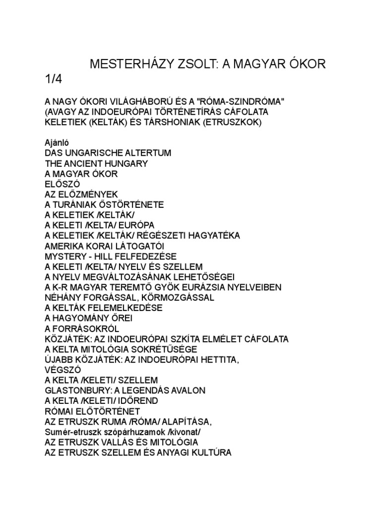 Magyar Ókor 1. | PDF