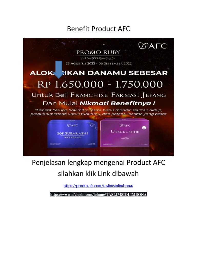 Benefit Product AFC | PDF