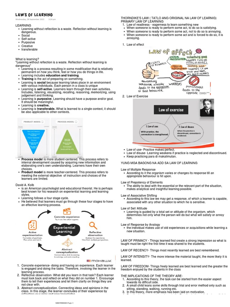 Laws of Learnin | PDF | Learning | Experience
