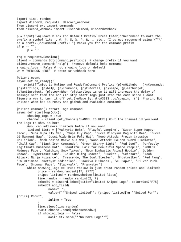 Fake Roblox Limited Sniper Cookie Logger Op | PDF | Http Cookie | Computing