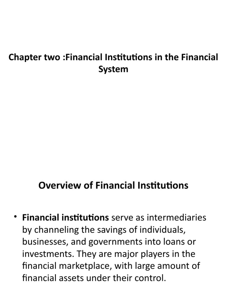 Overview of Financial Institutions | PDF | Business | Finance & Money ...