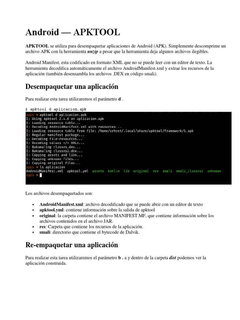 Android APKTOOLS | PDF | Archivo de computadora | Software de la aplicacion
