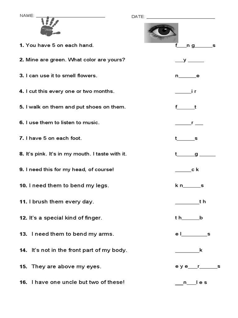 Soal Bing Kelas 5 Parts of Body | PDF