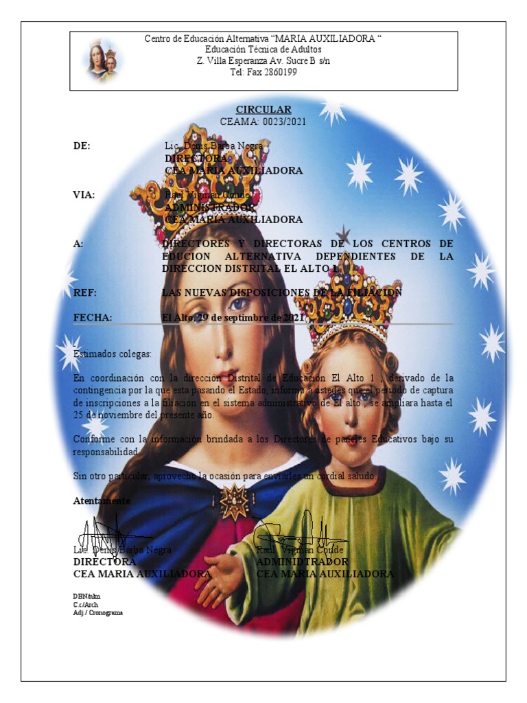 CIRCULAR OFICIAL | PDF