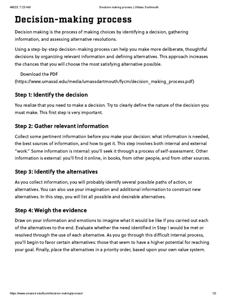 Process of Decision Making in Business | PDF | Decision Making | Information
