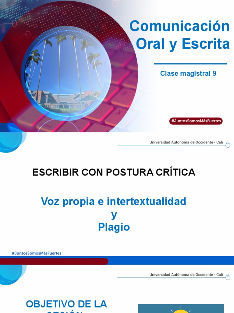 Comunicación Oral y Escrita: Clase Magistral 9 | PDF | Amor | Plagio