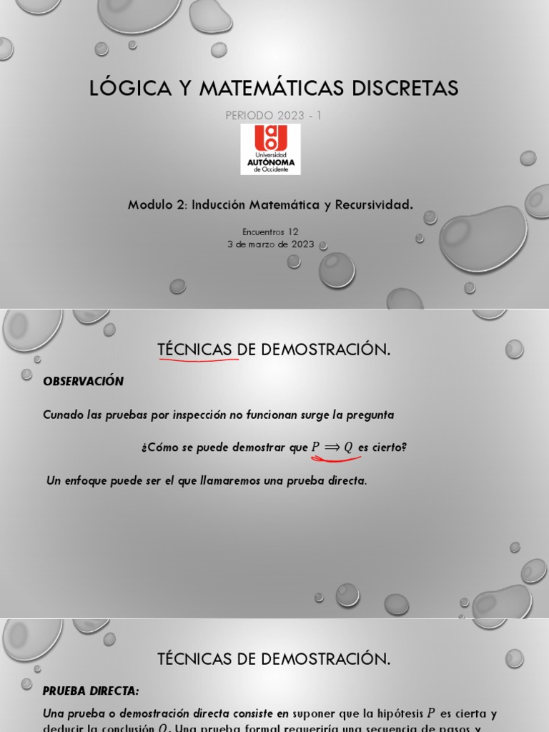 Lógica Y Matemáticas Discretas | PDF | Prueba matemática | Razonamiento ...