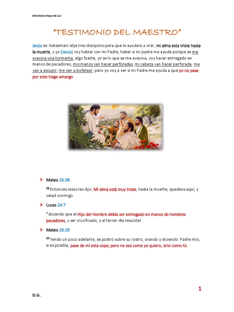 Jesús en Getsemani | PDF | Jesús | La resurrección de Jesús