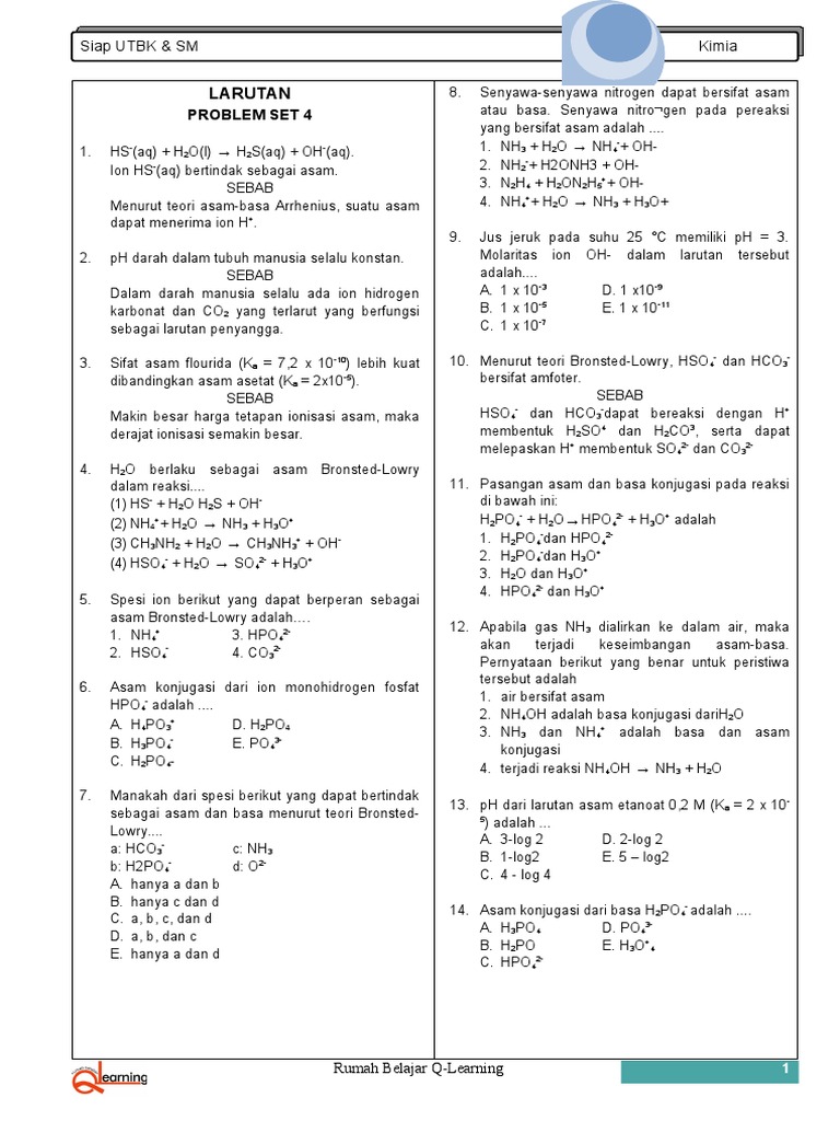 Modul Utbk Kimia Bab 4 Larutan | PDF