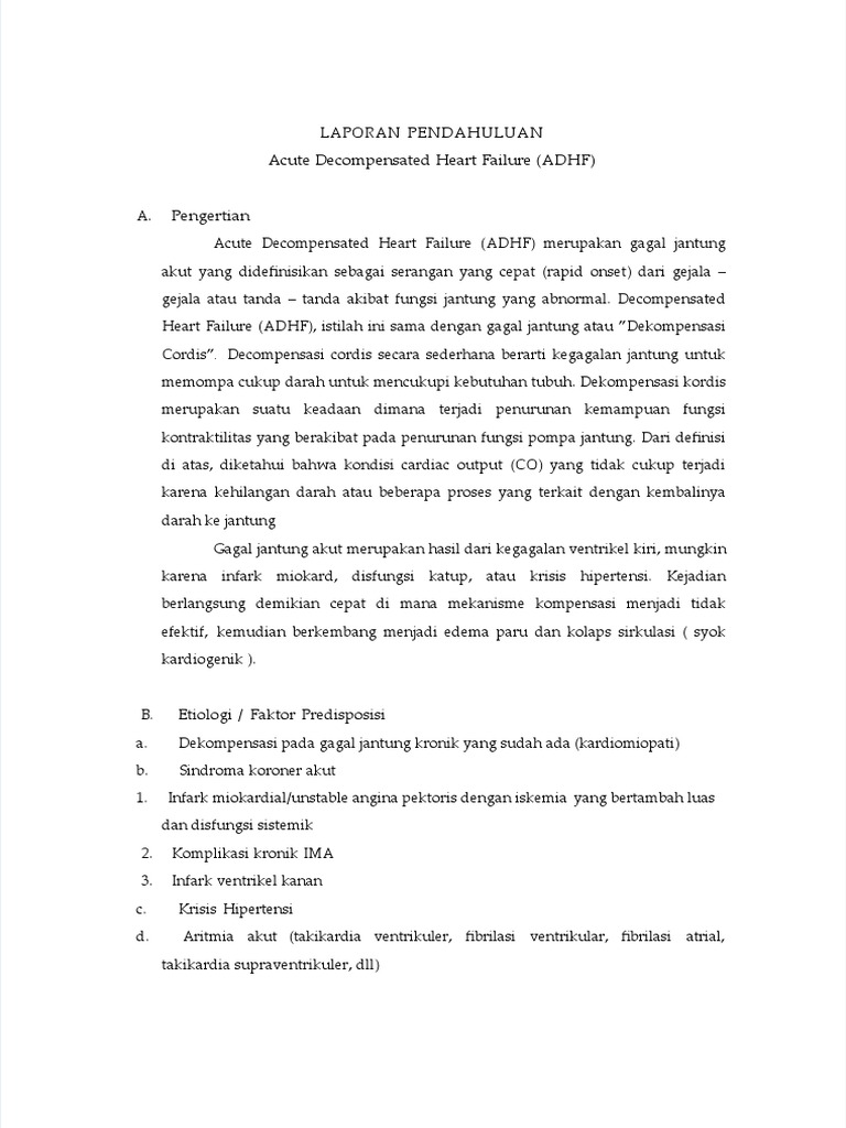 PDF Laporan Pendahuluan Adhf | PDF